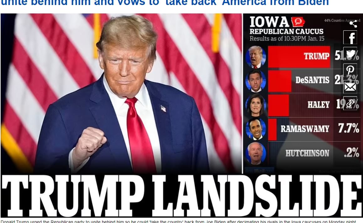 Den Korte Avis | Det Republikanske parti i Iowa vælger Trump som ...